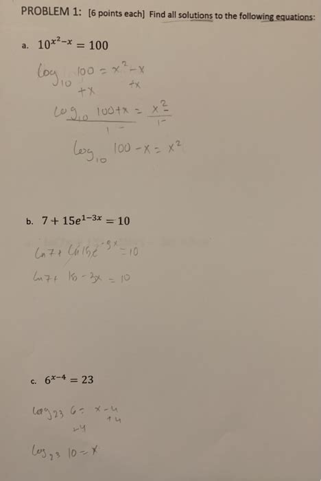 Solved PROBLEM Points Each Find All Solutions To The Chegg Com