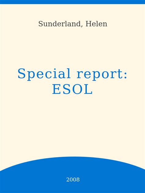 Special Report Esol