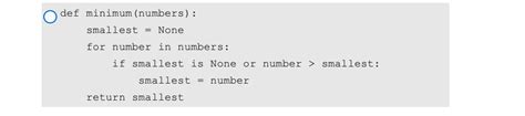 def minimum numbers smallest none for number in