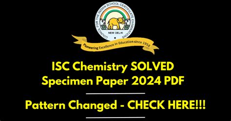Isc Class 12 Chemistry Solved Specimen Paper 2024 Pdf
