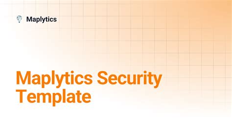 Maplytics Security Template Maplytics