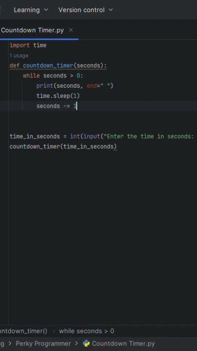 Countdown Timer Shorts Python Countdowntimer Program Codeprogramming Coding