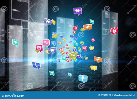 composite image of colourful computer applications stock illustration