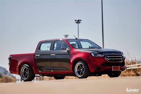 Red And Black Diesel Pickup Truck Modified Cars
