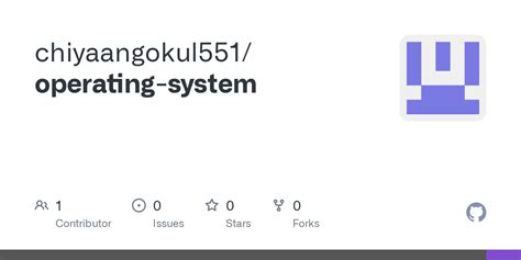 GitHub Chiyaangokul Operating System