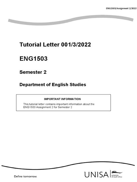 Eng1503 Tl001 2022 Assignment 2 Pdf Essays