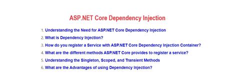 Pranaya Rout On Linkedin Aspnet Core Dependency Injection Learn What