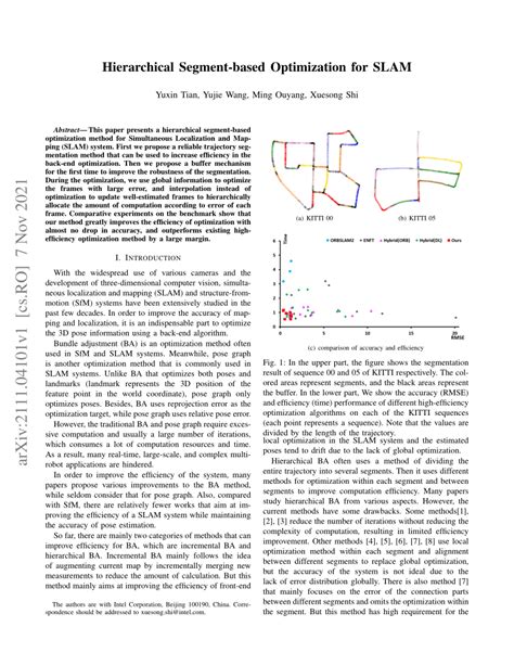 Pdf Hierarchical Segment Based Optimization For Slam