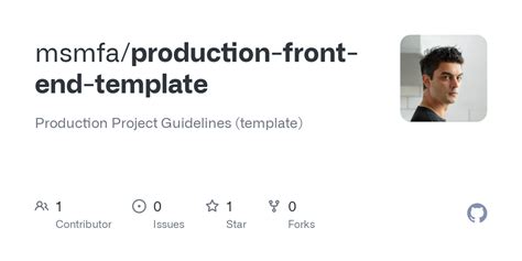 GitHub Msmfa Production Front End Template Production Project Guidelines Template