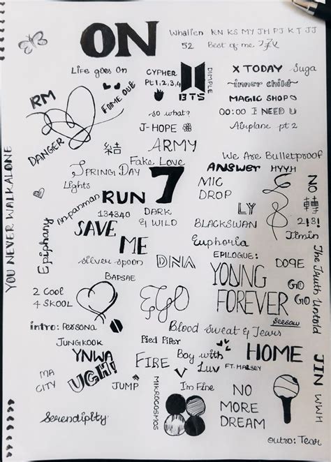 Bts ️ ️ ️ ️ ️ ️ ️ Diary Ideas Bts Simple Doodles