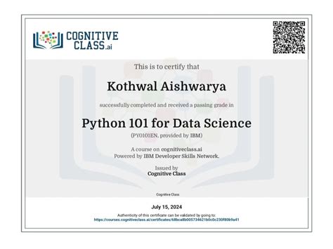 Aishwarya Kothwal On Linkedin Thrilled To Announce That Ive Earned A Python For Data Science