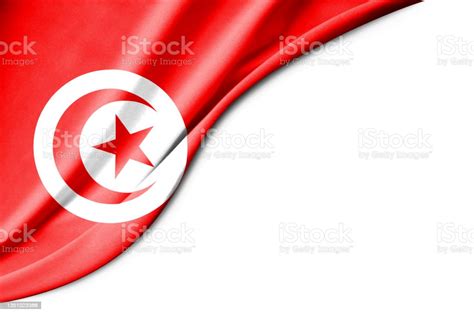 튀니지 플래그 3d 일러스트레이션 텍스트에 대한 흰색 배경 공간이 있습니다 클로즈업 보기 튀니지 국기에 대한 스톡 사진 및 기타 이미지 Istock