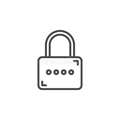 Padlock Lock Line Icon Outline Vector Sign Stock Vector Illustration Of Sign Password 88887906
