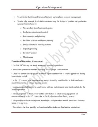 Operations Management Notes PDF