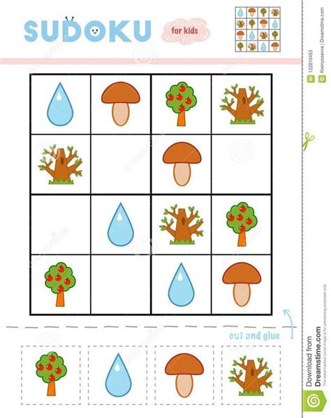 Sudoku 4x4 Werkbladen Wiskunde Paddestoelen