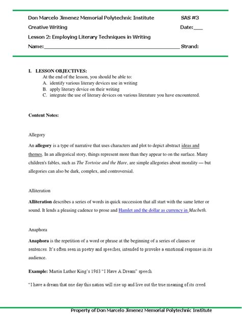 Creative Writing Module 3 Pdf Anthropomorphism