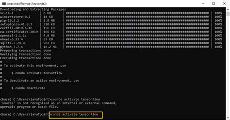 Installation Of Tensorflow Through Conda Online Tutorials Library
