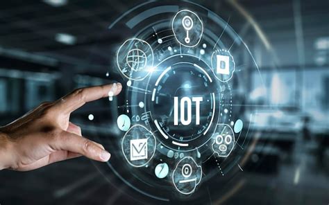 Premium Photo IOT Internet Of Things Person Hand Touching VR Screen Internet Of Things Icon