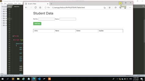 Update Specific Row From Dynamic Table Using Html And Javascript Youtube