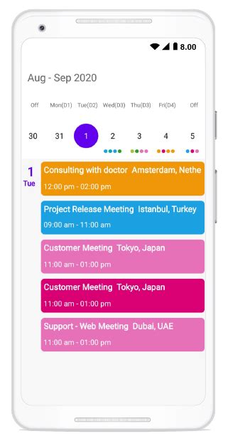 Display Modes In Xamarin Calendar Control Syncfusion