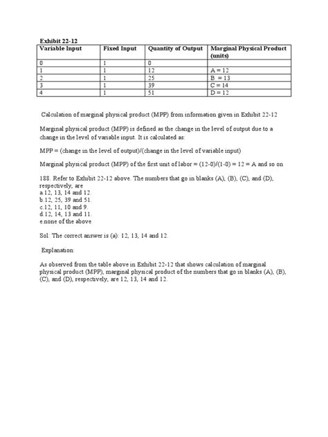 Calculation Of Mpp Afc Tvc Avc Tc Atc And Mc Pdf Marginal Cost