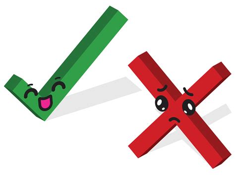 Tick Cross Check Marks With Expressions 26586382 Vector Art At Vecteezy