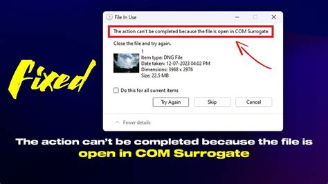 Fix The Action Cant Be Completed Because The File Is Open In Com