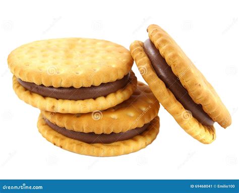 Sandwich Biscuits Filled With Cocoa Cream Stock Image Image Of