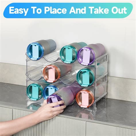 Stackable Water Bottle Storage Rack 3 Tier Holder For