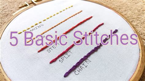 5 Basic Hand Embroidery Stitches Basic Embroidery Stitches