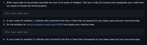 Solved 1 Write Java Code To Recursively Calculate The Sum