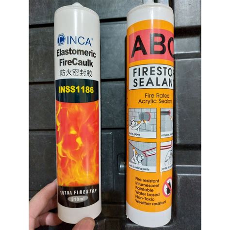 Abc Or Inca Firestop White Fire Sealant 300ml Fire Rated Acrylic Sealant Choose 1 Shopee