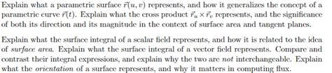 Explain What A Parametric Surface R U V Represents