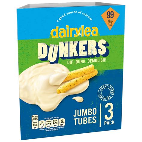 Dairylea Dunkers Jumbo Tubes Cheese Snacks 3 Pack Multipack 123g 3 X 41g Bestway