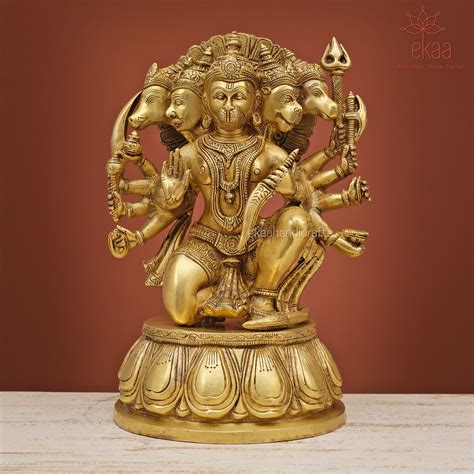 Brass Panchmukhi Hanuman Idol Ekaa Handicrafts