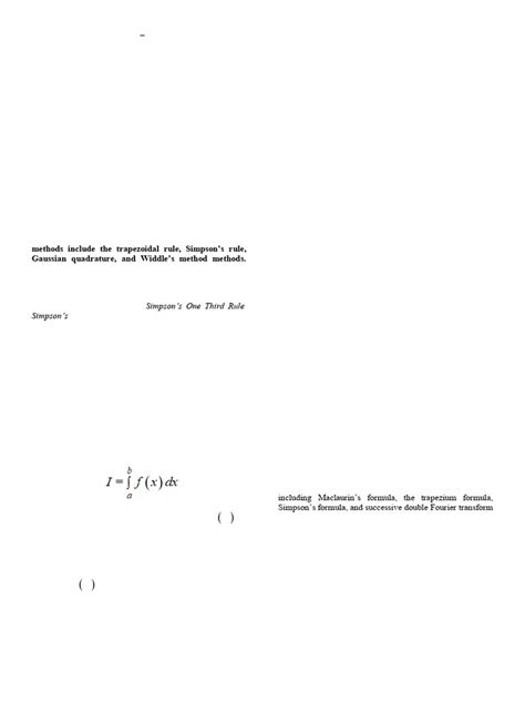 Numerical Integration Techniques A Comprehensive Review Pdf Integral Mathematics