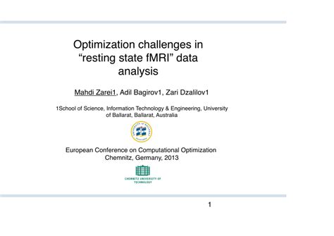 Pdf Optimization Challenges In “resting State Fmri” Data Analysis
