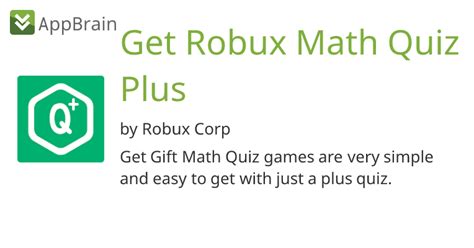 Get Robux Math Quiz Plus For Android App Stats And Insights