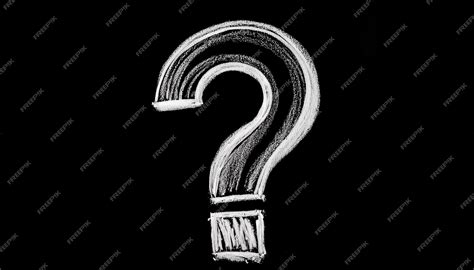 White Question Mark Symbol Drawn With Chalk Isolated Over Black Faq And