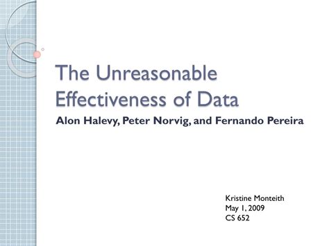 Ppt The Unreasonable Effectiveness Of Data Powerpoint Presentation