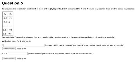 Solved Question To Calculate The Correlation Coefficient Chegg