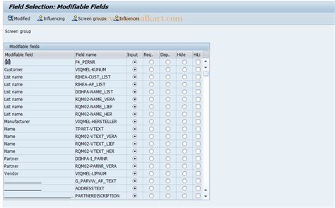 OQM4 SAP Tcode Q Notif Field Sel Partner Screens OQM4 SAP Tcode Q Notif Field Sel Partner Screens