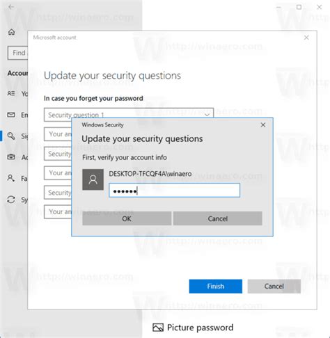 How To Add Security Questions For Local Account In Windows