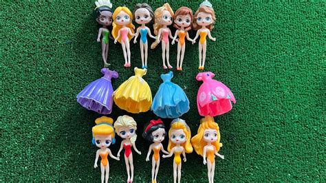 Asmr Most Popular Disney Princess Mattel Dolls Lots Of Colorful Rainbow Dresses Unpacking Toys 1