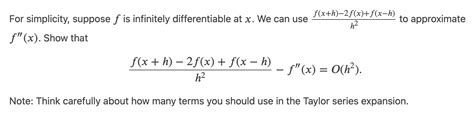 Solved For Simplicity Suppose F Is Infinitely