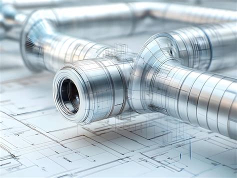 3d Illustration Engineering Design Pipeline On Architectural Plans Premium Ai Generated Image