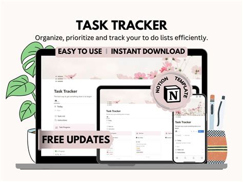 Task Tracker Notion To Do List Notion Template Task Etsy