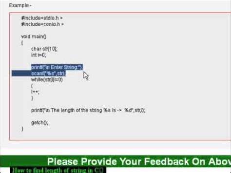 How To Find Length Of String In C YouTube