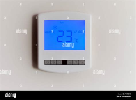 Modern Digital Heating Thermostat Stock Photo Alamy