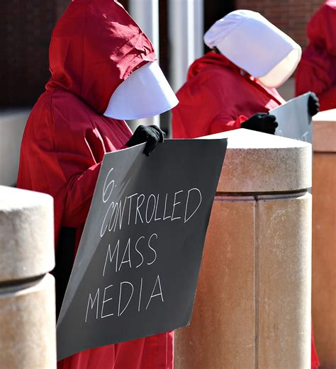 Protesters Dressed As Handmaids In York City Warn Of Fascism